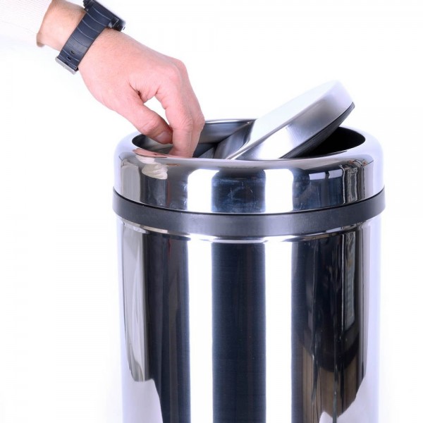 8 л блестящ инокс кош за отпадъци с масивен люлеещ капак HORECANO купи в интернет - магазин ...